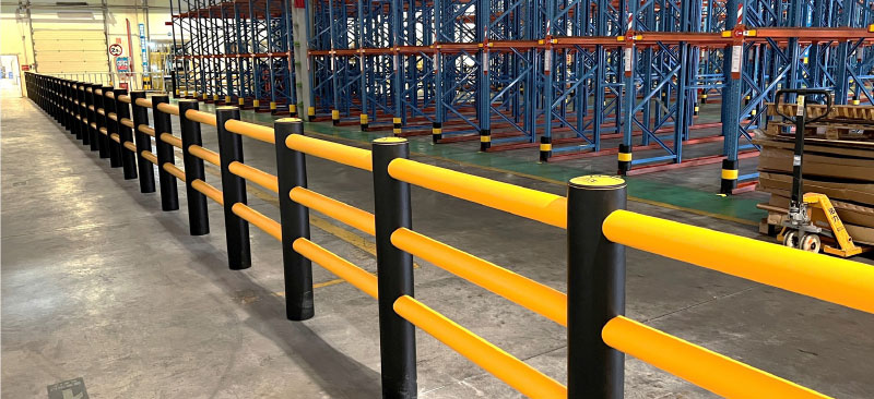 Flexible Pedestrian Barrier  Anti-Collision Guardrails Warehouse Safety Barrier Traffic Guardrails