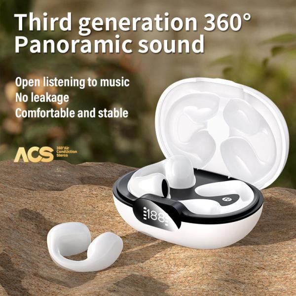 Quality AAC Codecs Bone Conduction Earphone Clip Earring Ear Hook Headsets for Sport and for sale