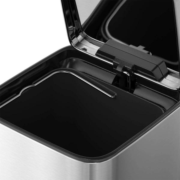 Quality 28L SS Rectangular Pedal Trash Can Waste Bin With Rolling Cover Type for sale