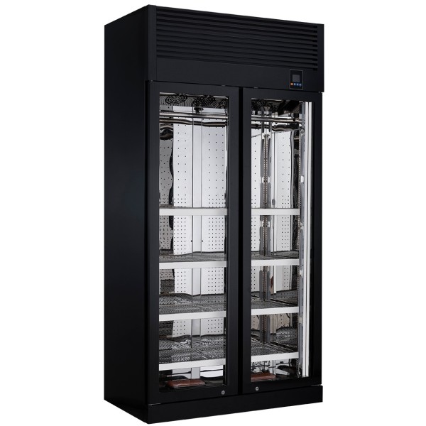 Quality SCG-20SZ/SCG-20XZ  Air-cooled Double Door Dry-aged Beef Maturation Cabinet Black Titanium Wire Stainless Steel for sale
