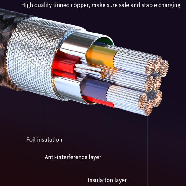 Quality 540 Degree Circular USB Magnetic Charging Cable Wire Rotating 3ft Length for sale