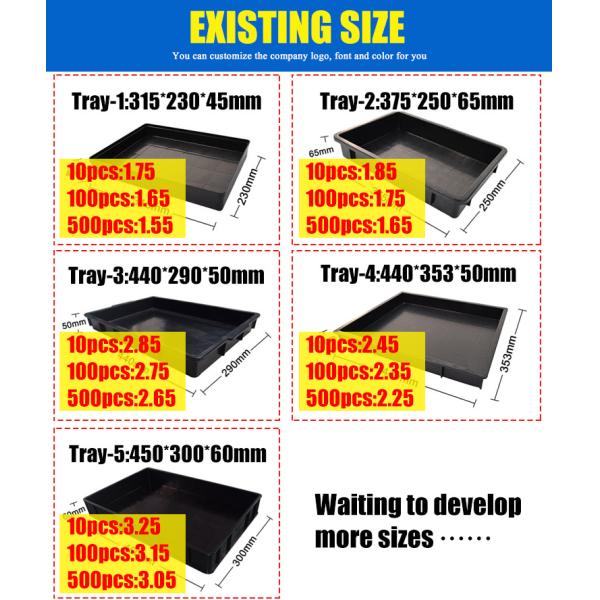 Quality ESD PCB Tray Thicken PP Plastic Antistatic Storage Trays Black ESD Packing for sale