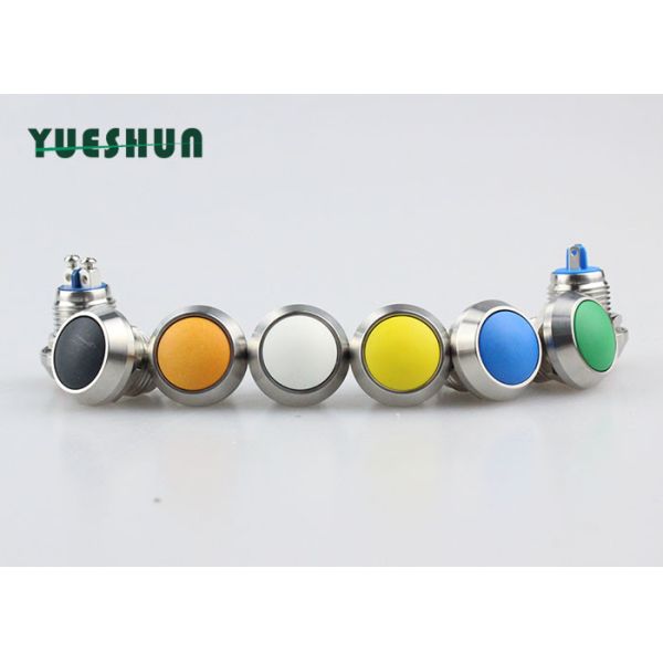 Quality Stainless Steel Momentary Action Push Button 12mm Yellow Orange Body Color for sale