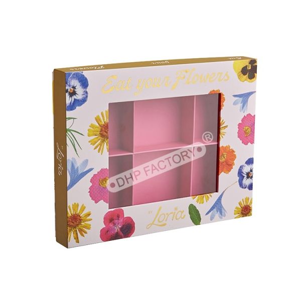 Quality Premium Printed Chocolate Boxes With Removable Tray And Transparent Pvc Viewing for sale