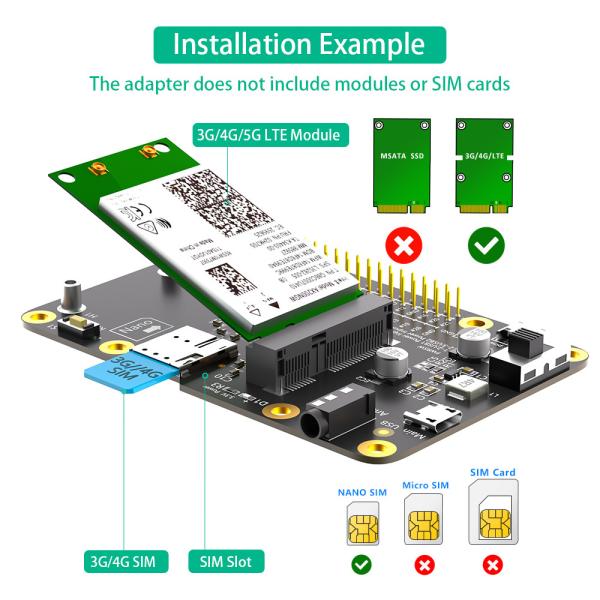 Quality 3G 4G LTE Base HAT For Raspberry Asus Tinker Board Samsung ARTIK Latte Panda for sale