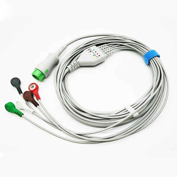 Quality MINDRAY Patient Monitor Accessories , Snap Connection One Piece 5 leads Ecg Cable for sale