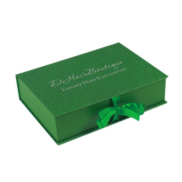 Quality Glitter Paper Hair Extension Packaging Box Smooth Open With Magnetic Closure for sale