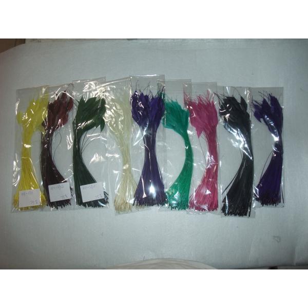 Quality Dyed Pattern Party Decoration Stripped Rooster Coque Feather 12-14inch / 14 for sale