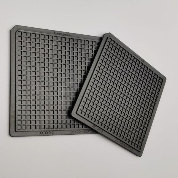 Quality ROHS Black Stable Flatness PC 2-inch and 4-inch Waffle Pack Chip Trays For for sale