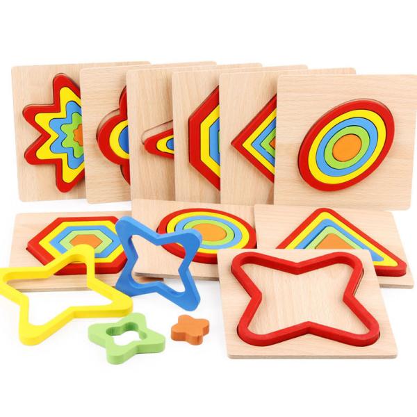 Quality Unisex Montessori Shape Sorting Puzzle for Toddlers 1-3 Wooden Sensory Stem Learning Toys for sale