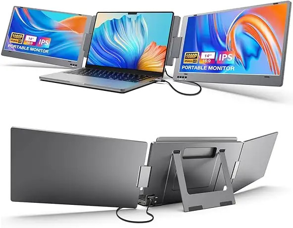 Quality Ips HD 1080p Laptop Triple Screen Extender 14 Inch OEM for sale