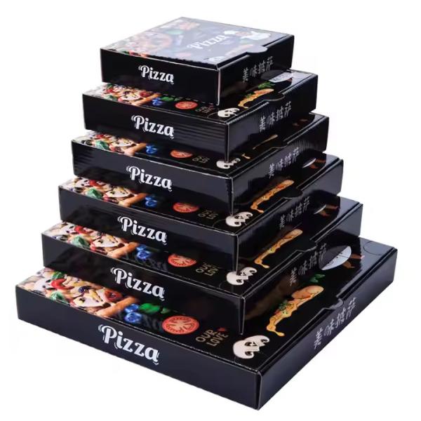 Quality Custom Biodegradable Pizza Boxes Eco-Friendly Kraft Takeaway Packaging in for sale