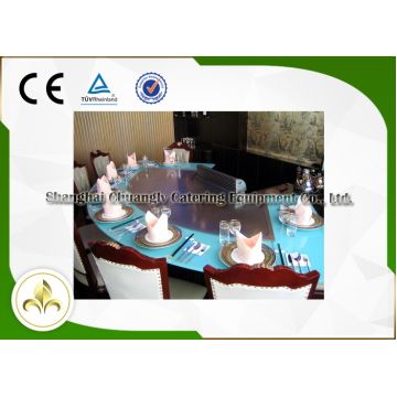 Quality Pipeline Natural Gas Fan Shape 11 Seats Teppanyaki Grill Table 8kw for sale