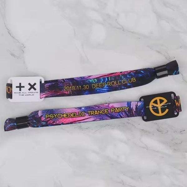 Quality Single or Double-sided Printing RFID Wristbands in Satin Fabric for Event for sale