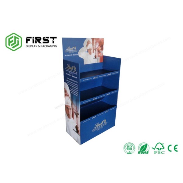 Quality Printed Pop Up Cardboard Floor Displays Stand Corrugated Cardboard Paper Stand for sale