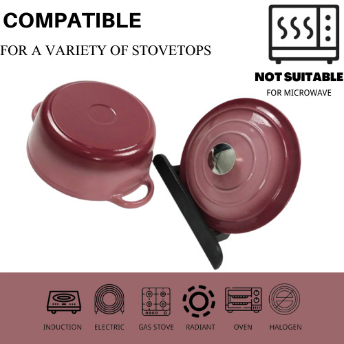 Quality Purple Enamel Coated Cast Iron Casserole With Lid No seasoning for sale