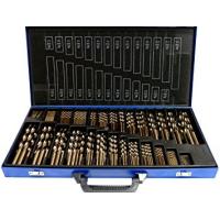 Quality 230pcs HSS Titanium Coated Drill Bit Set in Steel Index for sale