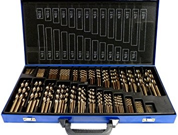 Quality 230pcs HSS Titanium Coated Drill Bit Set in Steel Index for sale