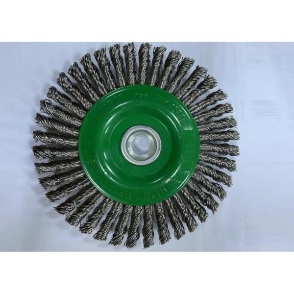 Quality 125mm OD Stringer Bead Knotted Wire Wheel Brush for Weld Preparation and Cleaning for sale
