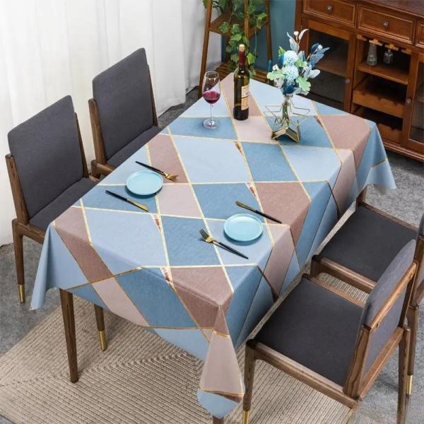 Quality Oil Proof Rectangle Floral Tablecloth PVC Restaurant Tablecloth Roll and for sale