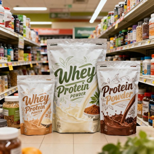 Quality Zipper Bag Custom Size Accepted Custom Packaging Bag Logo VU Standing Pouch Soft Food Packaging Whey Protein Powder Bags for sale
