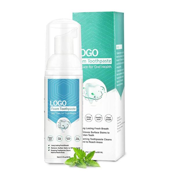 Quality Custom Private Label Natural Teeth Whitening Mousse Foam Toothpaste for sale