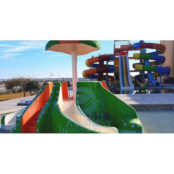 Quality Hotel Aqua Park Fiber Glass Water Slide Combination Customized for sale