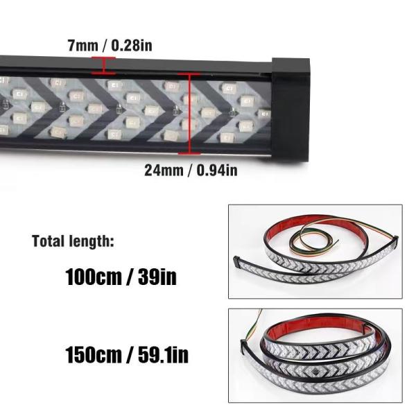 Quality Car Arrow Pickup Trunk Light 1.2M Light Strip Streamer Turn Signal Taillight for sale