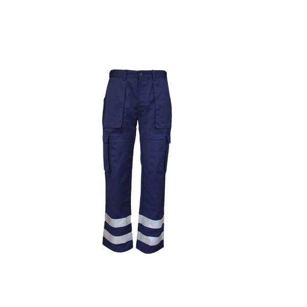 Quality 275GSM Navy Blue Work Pants Workwear With Bellow Pockets And Hook & Loop for sale