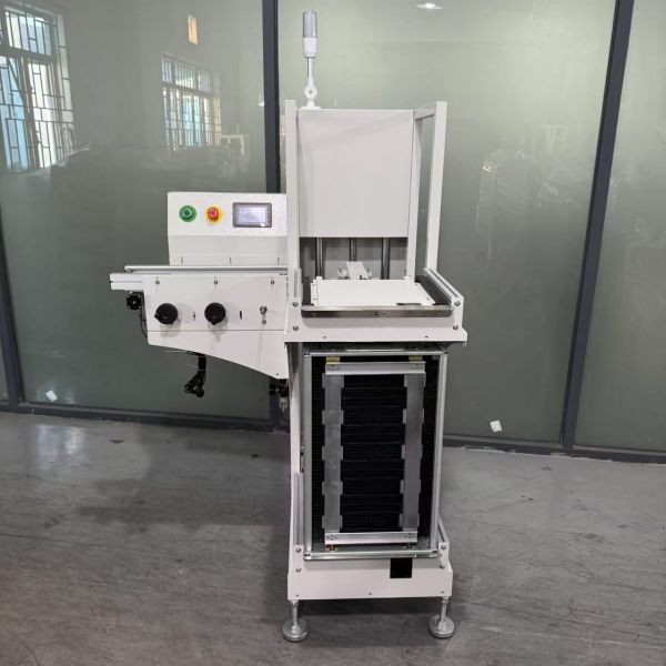 Quality Automatic SMT L-type PCB Unloader featuring Down Loader and Magazine Collector for sale