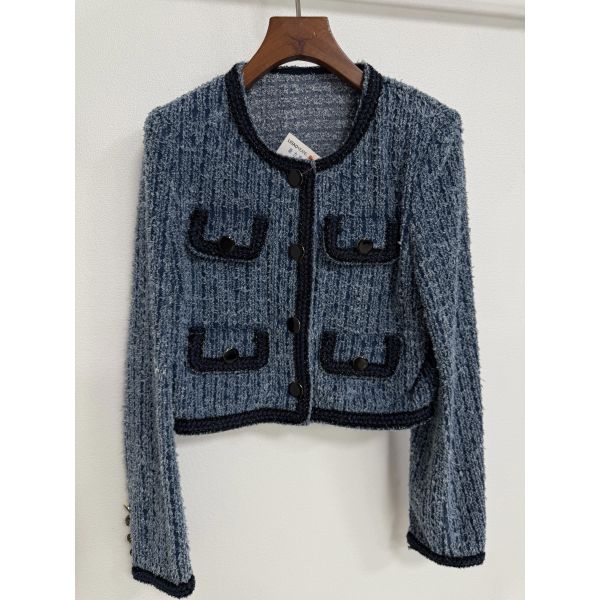 Quality Classic Loose H Shaped Cut Denim Blazer For A Flattering Silhouette for sale