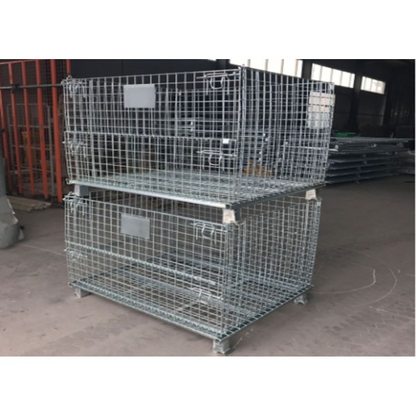 Quality Stackable Industrial Wire Mesh Containers Powder Coated ISO9001 Approved for sale