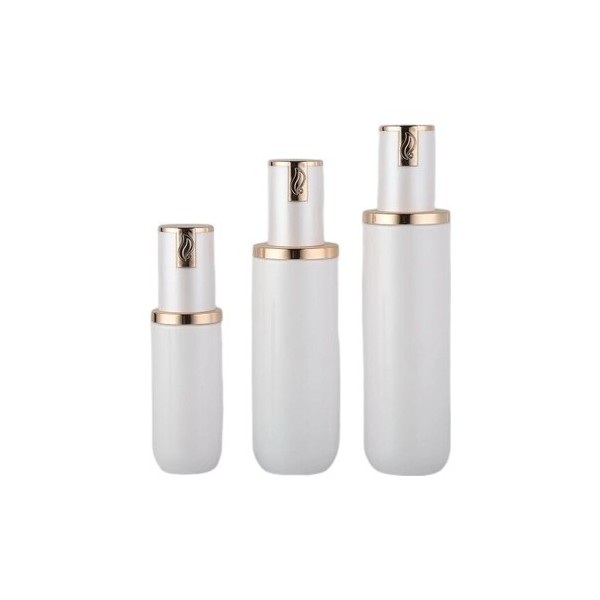 Quality 30ml Glass Lotion Bottle with pump Translucent green Gradient blue color Pearl white for sale