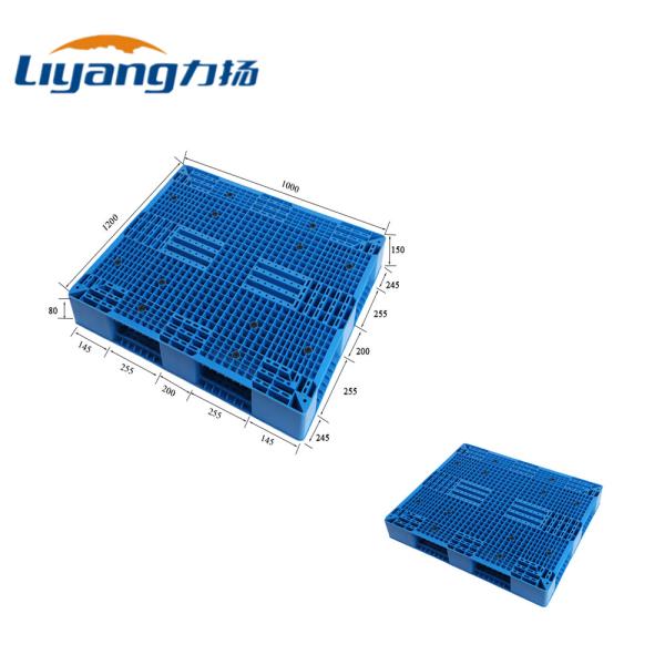 Quality Euro HDPE Rackable Plastic Pallets 1000*1200mm Large Reversible for sale