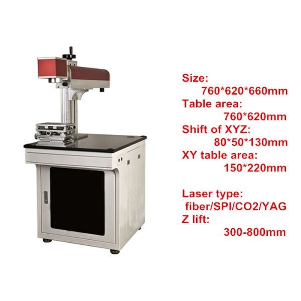 Quality Metal and Nonmetal Fiber Laser Marking Machine 10W with Frame and Work Table for sale