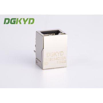 Quality WIFI PCB RJ45 Modular Jack With Magnetics , LEDs And EMI Fingers OEM 90 Degree for sale