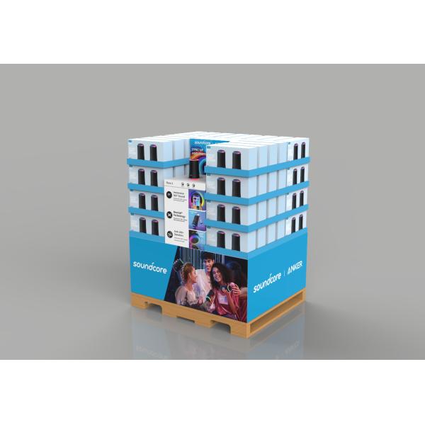 Quality 4 Layers Speaker Corrugated Display Stands Pallet For Trying Megastore for sale