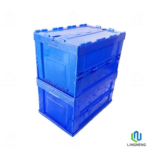 Quality 62L Folding Plastic Storage Crate , Plastic Collapsible Storage Boxes With Lids for sale