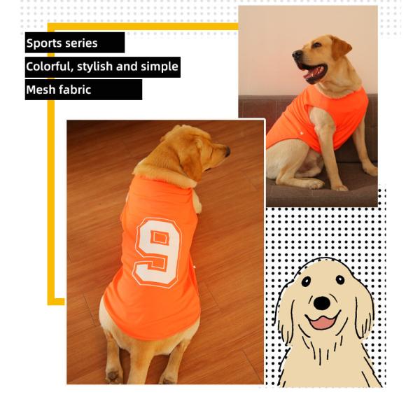 Quality Summer Premium Large Dog Clothes Thin Vest Jersey Pet Clothes for sale