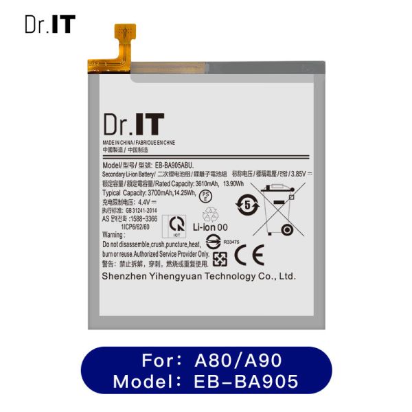 Quality Samsung A80 A90 Lithium Ion Phone Battery 3700mAh Rechargeable for sale