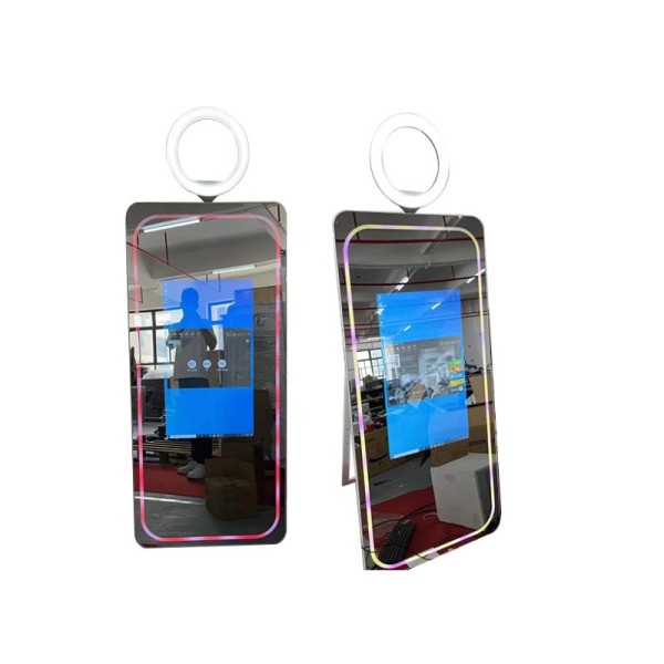 Quality Led Frame Selfie Mirror Booth Portable Wedding Mirror Photo Booth With Camera for sale