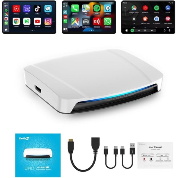 Quality Wireless Adapter Carplay  Android Auto T-Box UHD USB 128GB SDM660 Bluetooth Wifi Ai Box For Apple Youtube Netflix Android 13 for sale