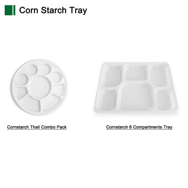 Quality Eco-Friendly Customized Size Cornstarch Disposable Plate Tableware for Lunch for sale