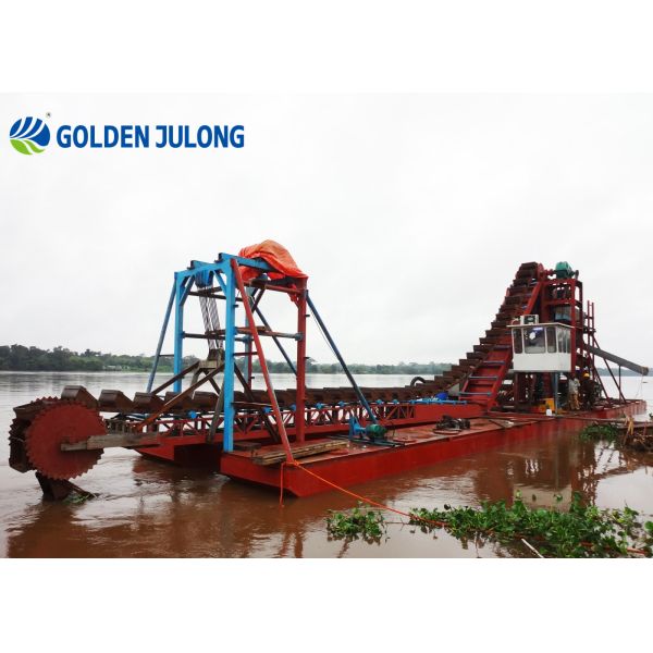 Quality 2025 High Efficiency Gold 60 Bucket Chain Dredger for Sand Mining and Dredging 200 m3/h for sale