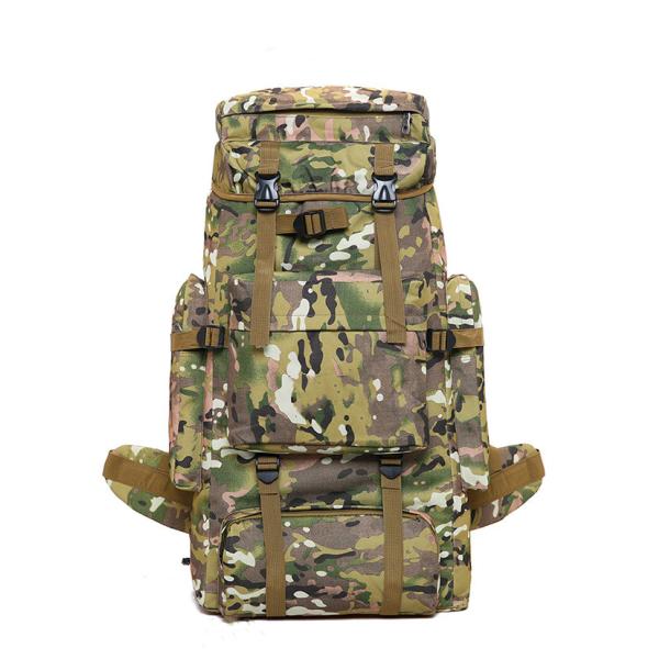 Quality 75L Adjustable Woodland Camo Tactical Backpack High Density CE ISO for sale