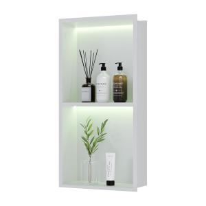 Quality 12x24 Inch 2 Tier White Shower Wall Insert Shelf Bathroom Shower Wall Inserts for sale