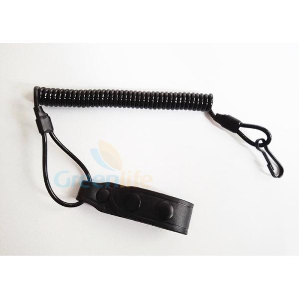 Quality Leather Belt Loop Tactical Pistol Lanyard Coiled Customized Full Extension for sale