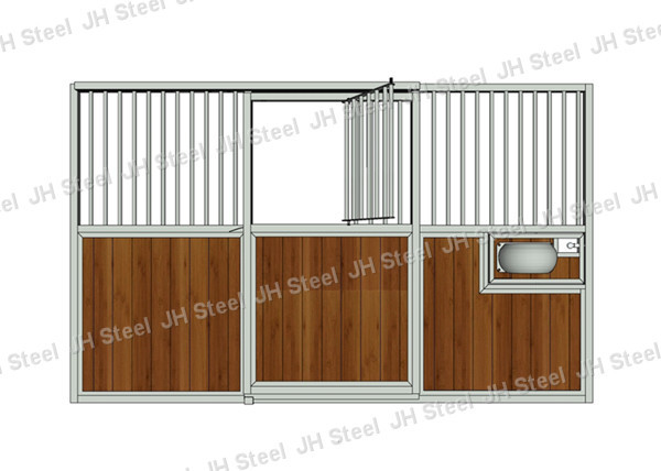Quality Hot Dip Galvanized Horse Stall Panels With Sliding Door And Feeder Door for sale