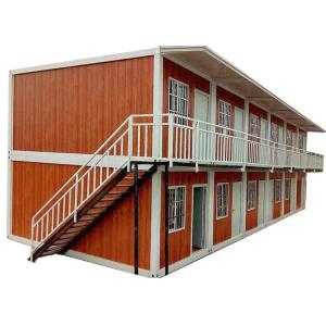 Quality Wooden Color Fast Installation Prefab Container House Building for sale