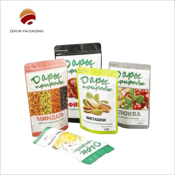 Quality Customized Stand Up Resealable Plastic Bags Food Packaging Pouch for sale
